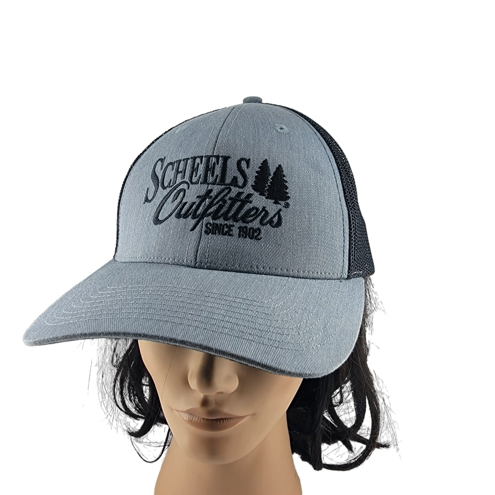 Scheels Outfitters Truckers Snapback Baseball Cap Hat Grey Black | eBay