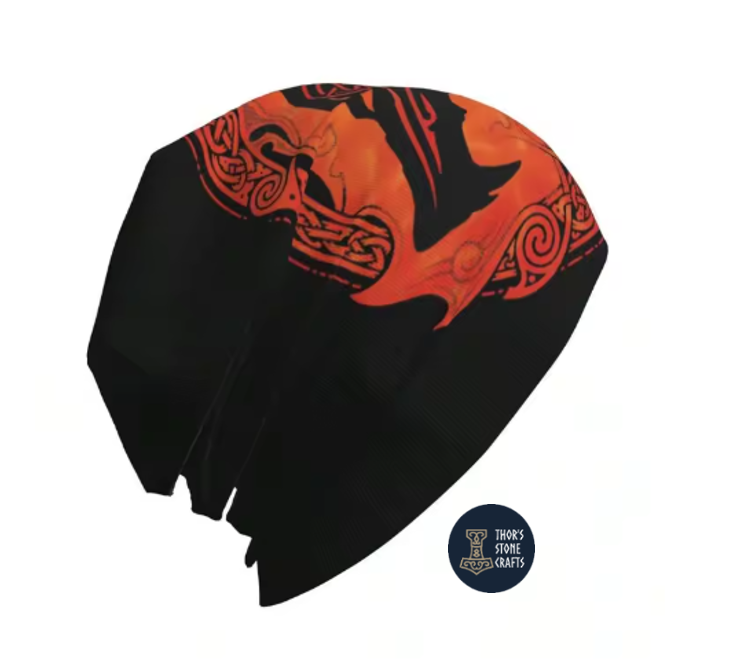 Viking Beanie Hat Bonnet Hat Fenrir Wolf Norse Pagan Odin Thor Unisex ...