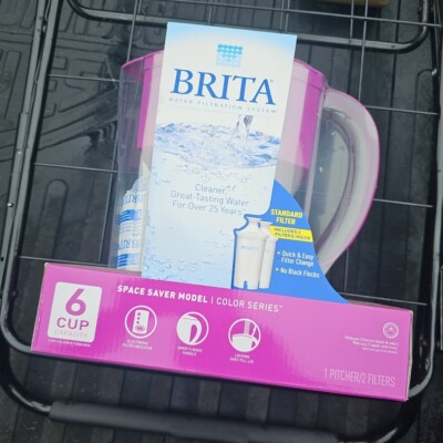 Brita Water Filtration System Pink 6 Cup Capacity 1 FILTER Space Saver ...
