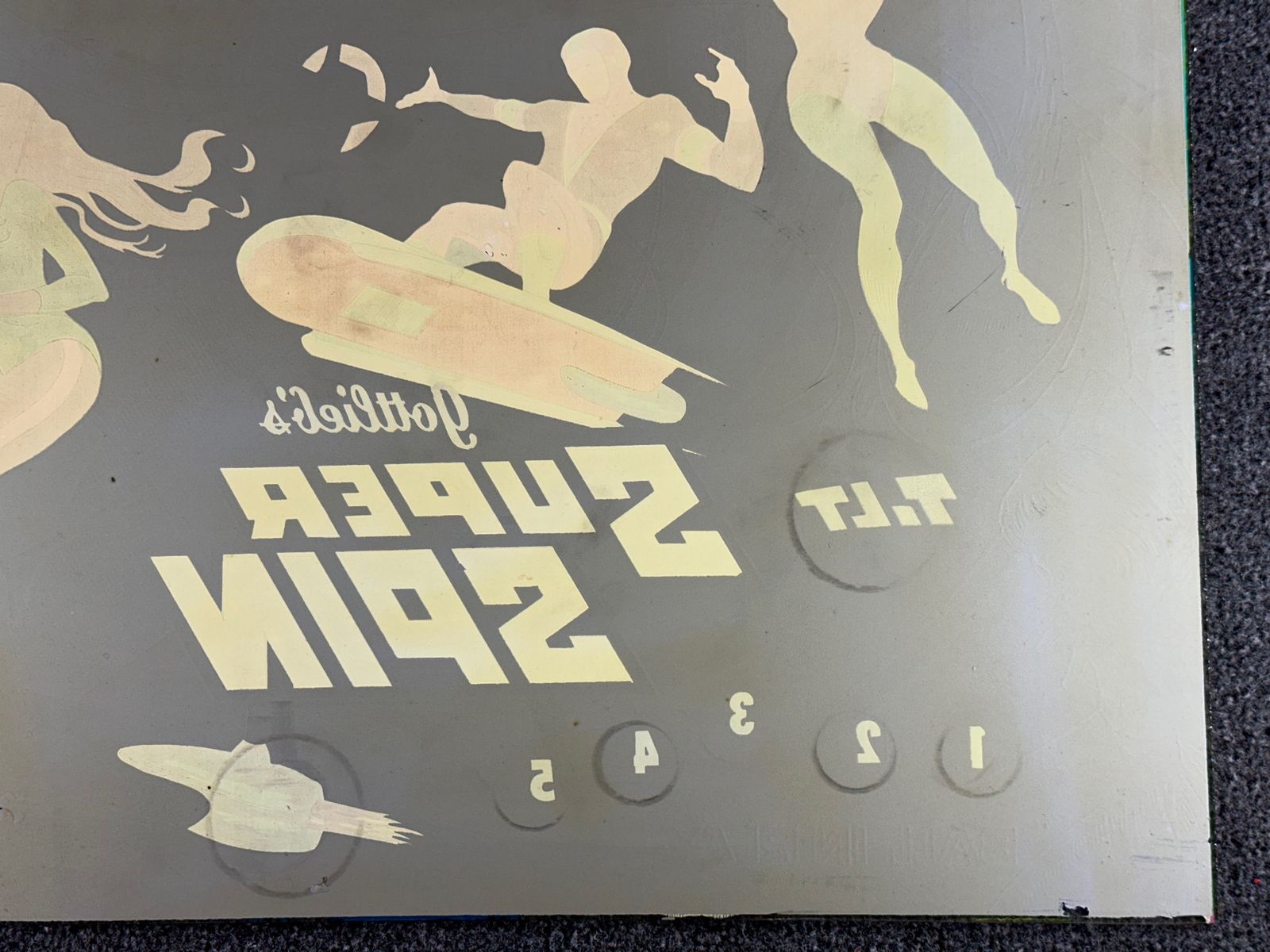 Gottlieb Super Spin Pinball Machine Game Backglass ORIGINAL | eBay