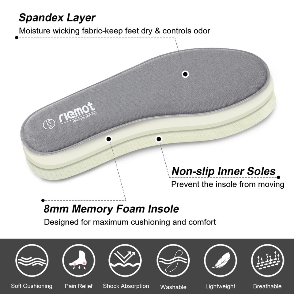 Damen Herren Memory Foam Einlegesohlen Sohlen Einlagen Schuheinlagen ...