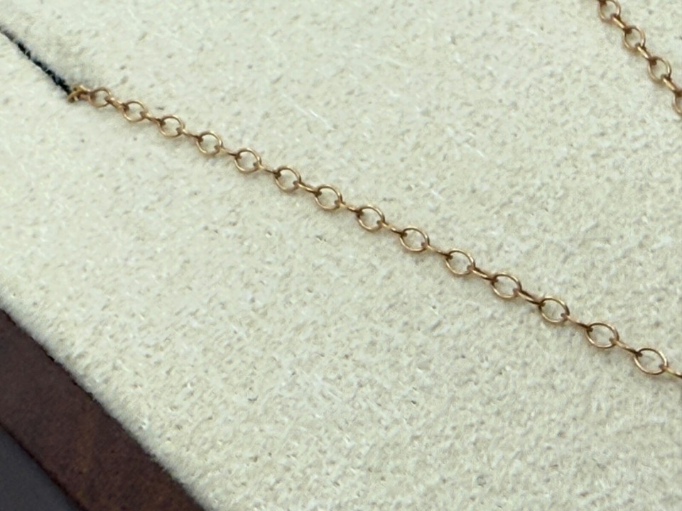 14K Solid Yellow Gold Heart shaped two tone necklace 14" chain --393.25 ...