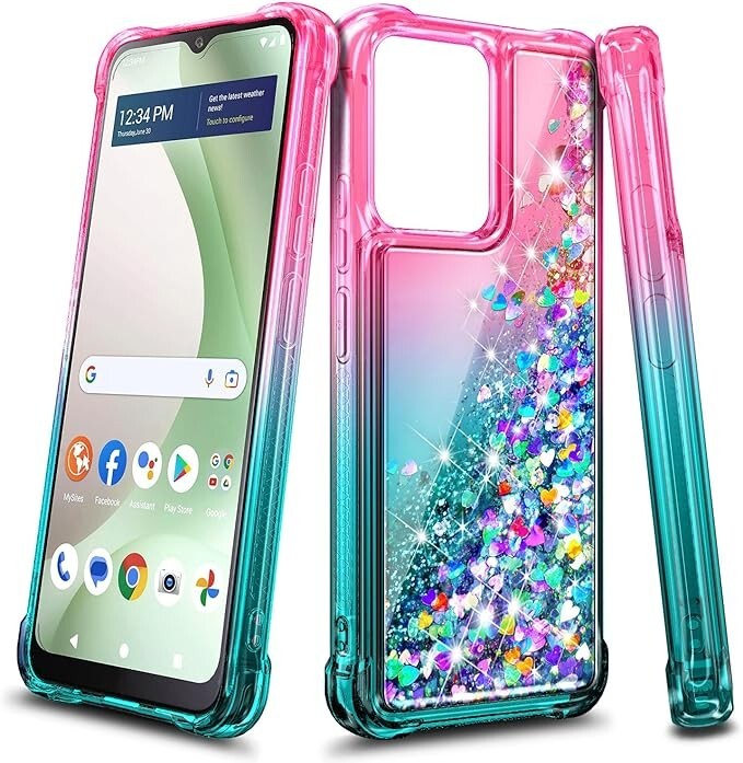 For BLU View 5 (B160V) Phone Case Bling Liquid Glitter Waterfall ...