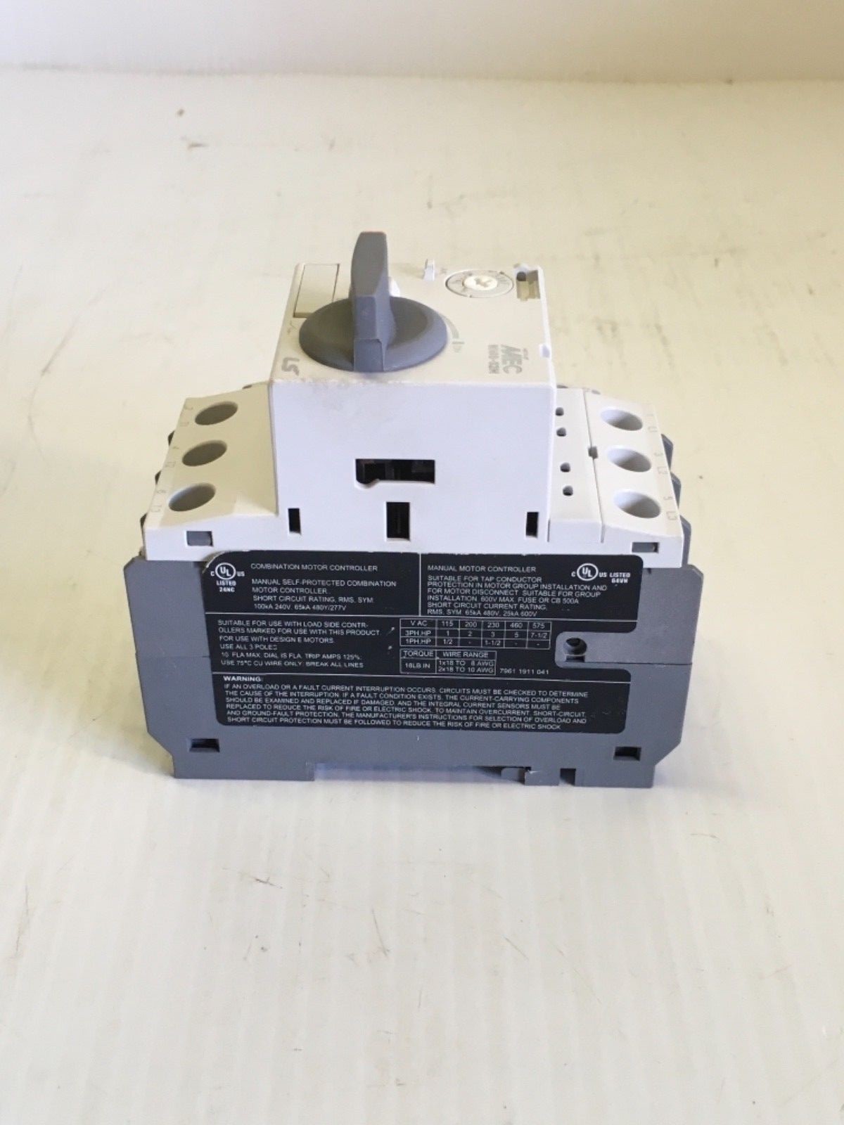 LS Industrial Systems MEC MMS-32H Manual Comb Motor Controller w Aux ...