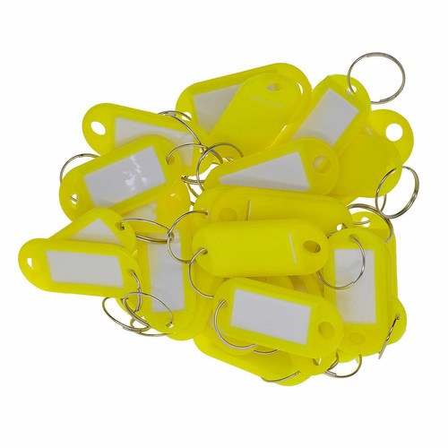 50X BULK KEY TAGS PLASTIC IDENTITY CAR KEY RINGS Yellow | eBay