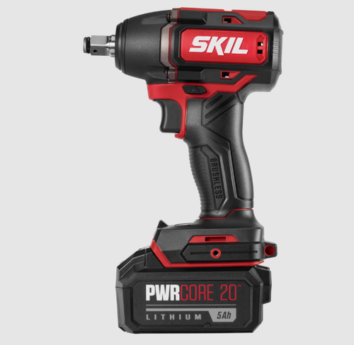 SKIL IW5739-1A 20-Volt Brushless Motor Cordless 1/2 Impact Wrench Kit w ...