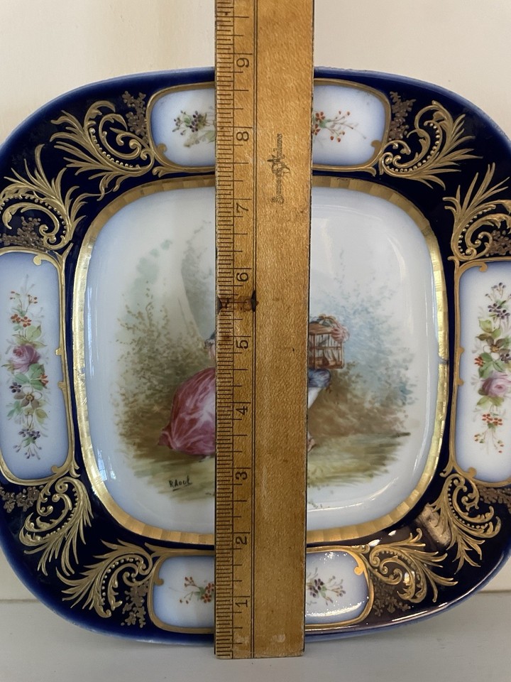 Antique Sevres Hand Painted Collector Plate/Cobalt blue, Gold Trim 9 ...