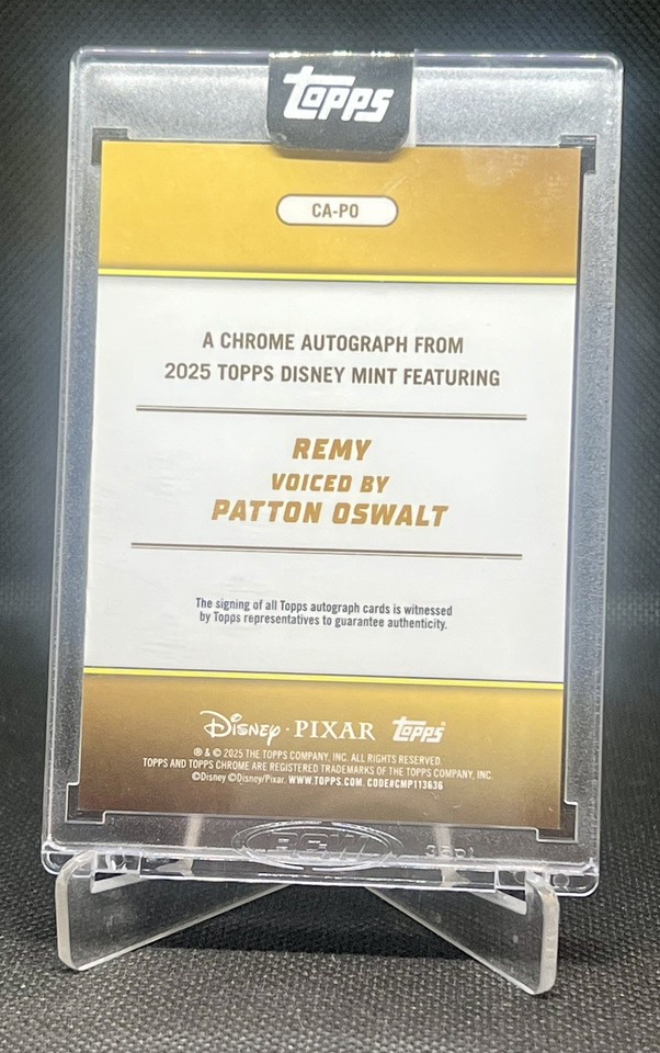 2025 Topps Disney Mint Patton Oswalt as Remy Encased Black Autograph ...
