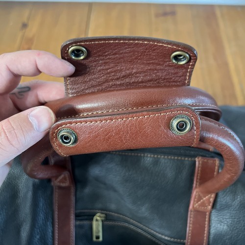 VTG SCULLY Leather Duffel Bag Large 21” Overnight Western Luggage Black ...