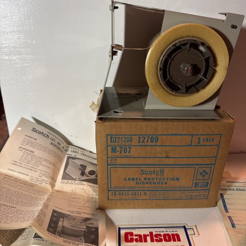 3M 707 Label Protection Tape Dispenser, Gray, 1/Each Vintage New Old ...