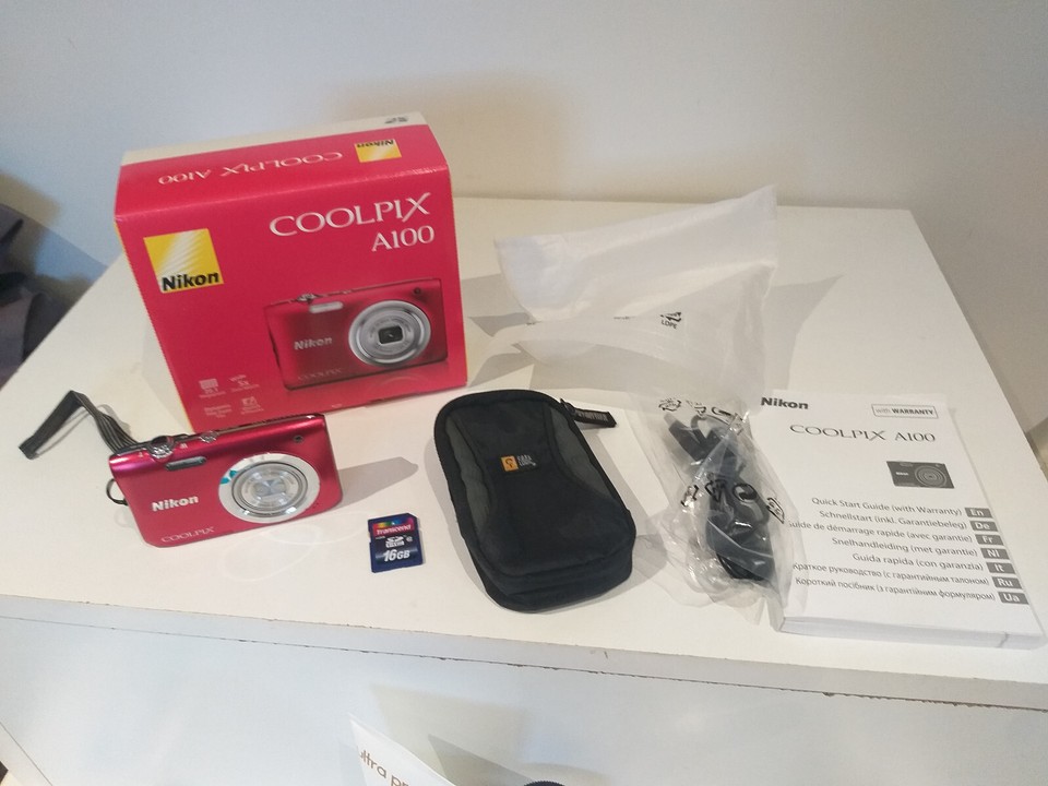 Nikon Coolpix A100 Compact Point & Shoot Digital Camera Box 16 GB SD SEE PICTS | eBay
