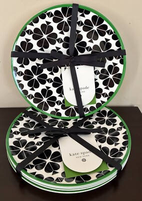 Kate Spade New York x Target 10.5" Melamine DINNER Plate 4pc Set Blk ...