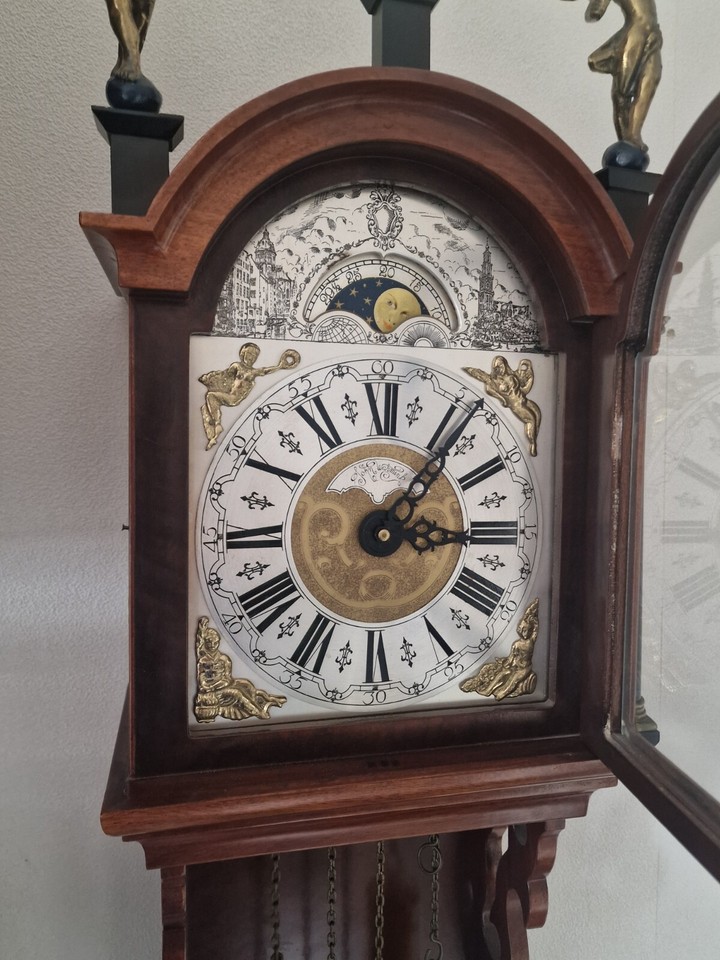 Warmink Dutch Friese Tailed Wall Clock Rolling Moonphase Bell Strike ...