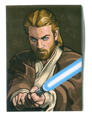 2010 Topps Star Wars Galaxy Series 5 Obi-Wan Kenobi Foil Art BRONZE ...