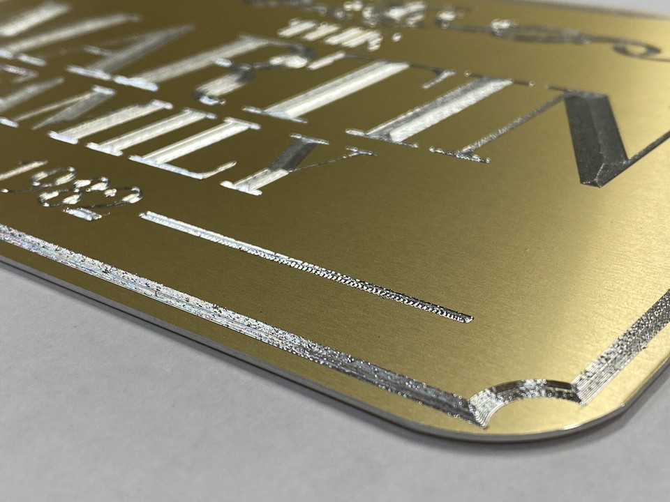 Engraved Personalized Custom Family Name House Home Gold Metal Sign ...