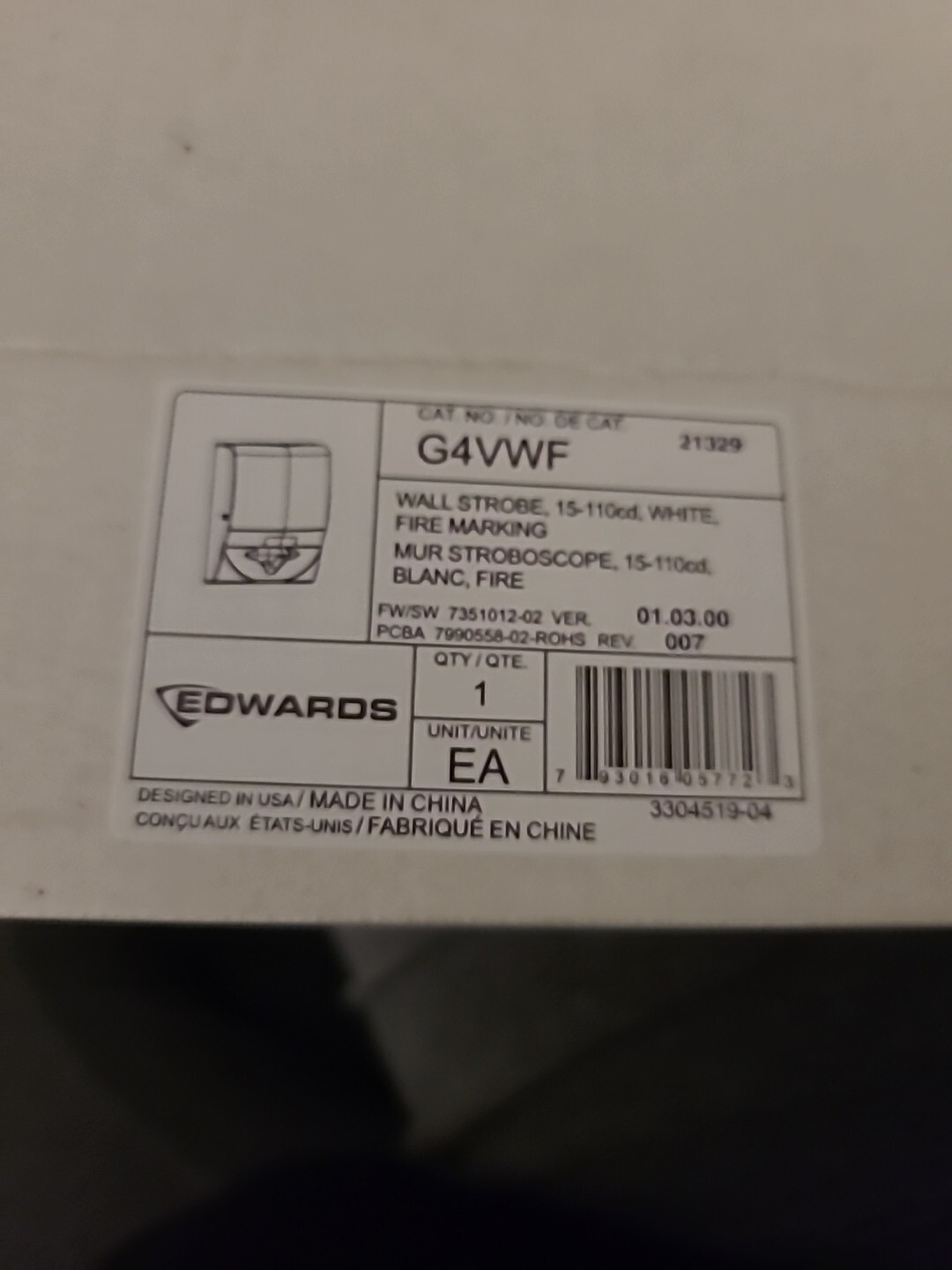 New Edwards G4VWF Wall Strobe - White 793016057723| eBay