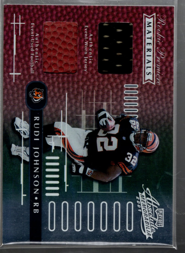 B4425- 2001 Absolute Memorabilia #182 Rudi Johnson RPM RC Balle / 850 ...