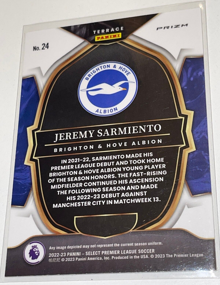 RARE JEREMY SARMIENTO ROOKIE PURPLE MOJO 2023 PANINI SELECT BRIGHTON ...