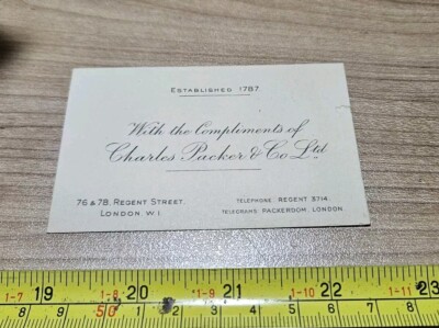 Vintage Charles Packer & Co London Advertising Business Card | eBay