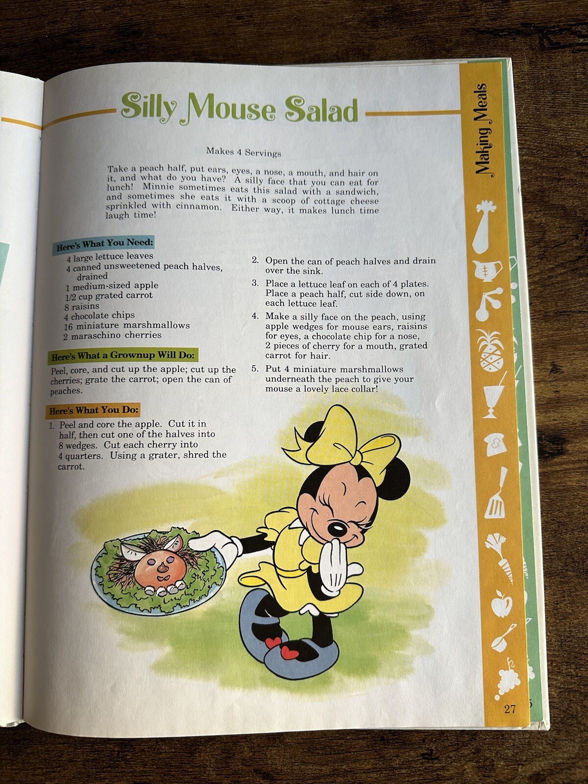 Vintage 1990 Minnie ‘N Me Cooking Together Recipes Cookbook Disney Cook ...