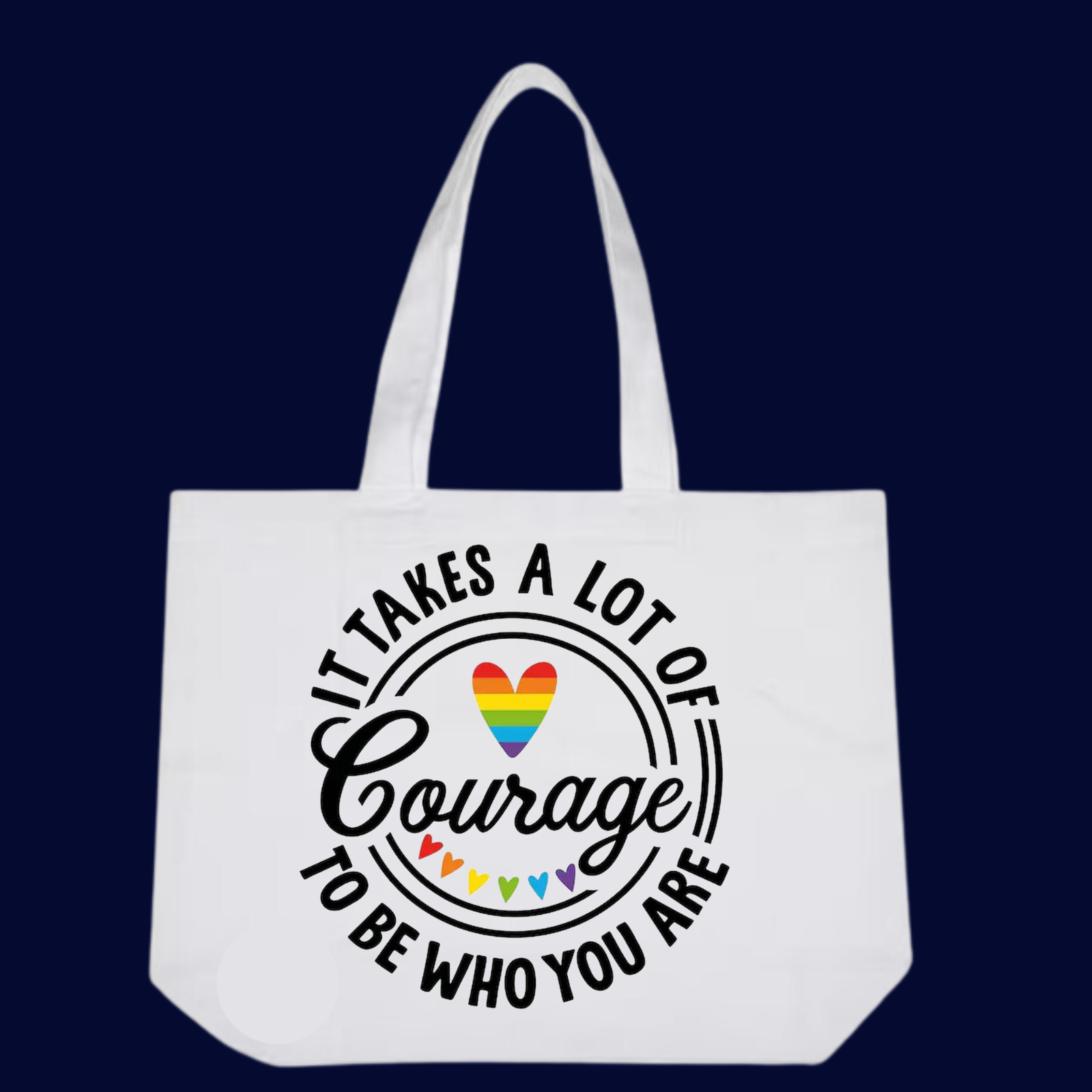 NEW IT TAKES A LOT OF COURAGE TOTE BAG RAINBOW GAY LESBIAN TRANS BI ...