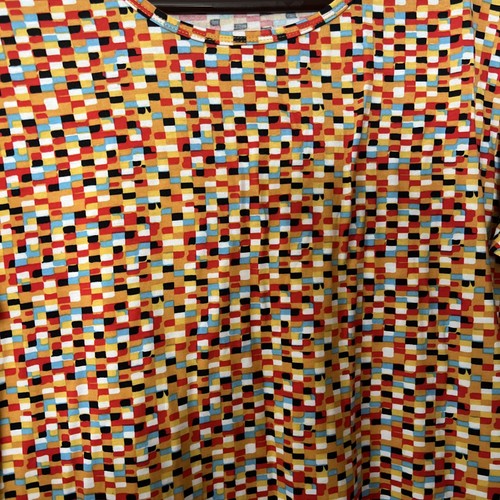 LuLaRoe IRMA Multi Colored Geometric Short Sleeve Hi-low Top Size M 25 ...