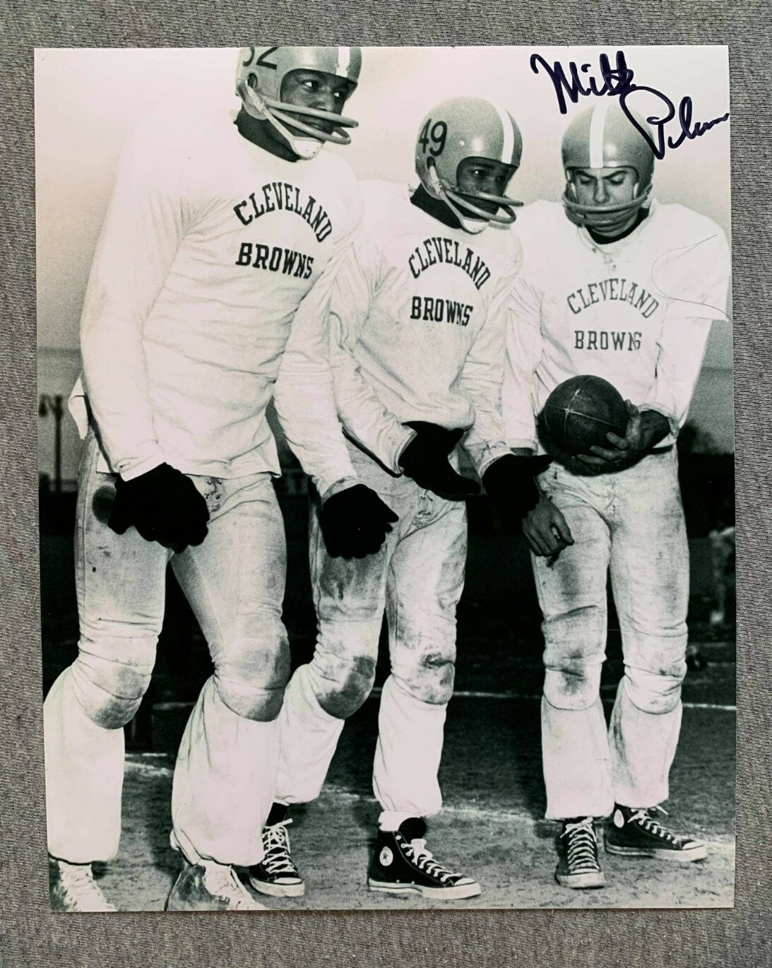 CLEVELAND BROWNS- MILT PLUM AUTOGRAPH 8x10 PORTRAIT PHOTO SIGNED w. JIM ...