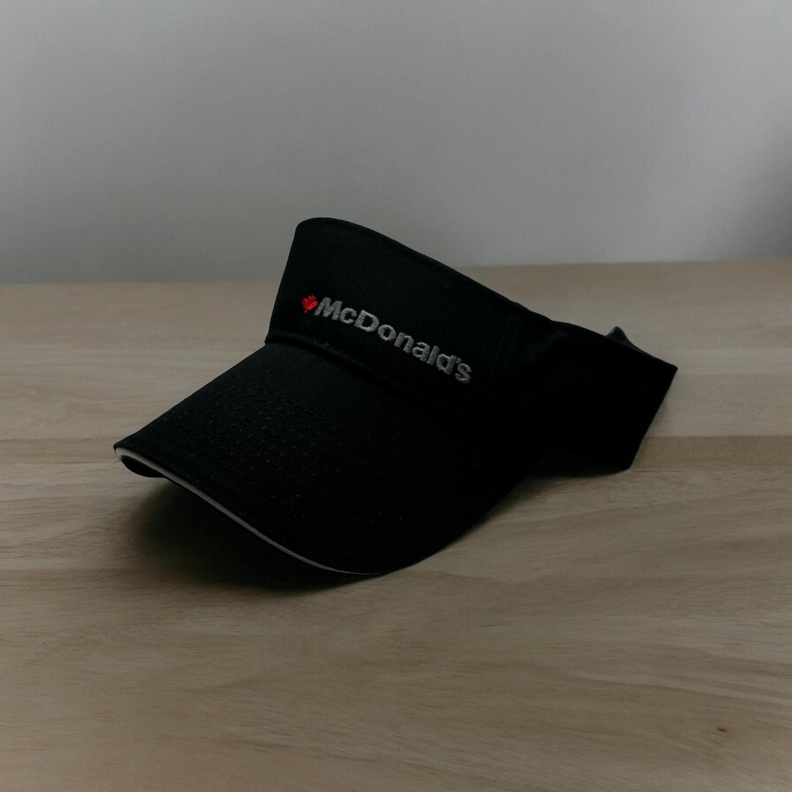 McDonalds Hat Employee Black Visor Uniform One Size A… - Gem