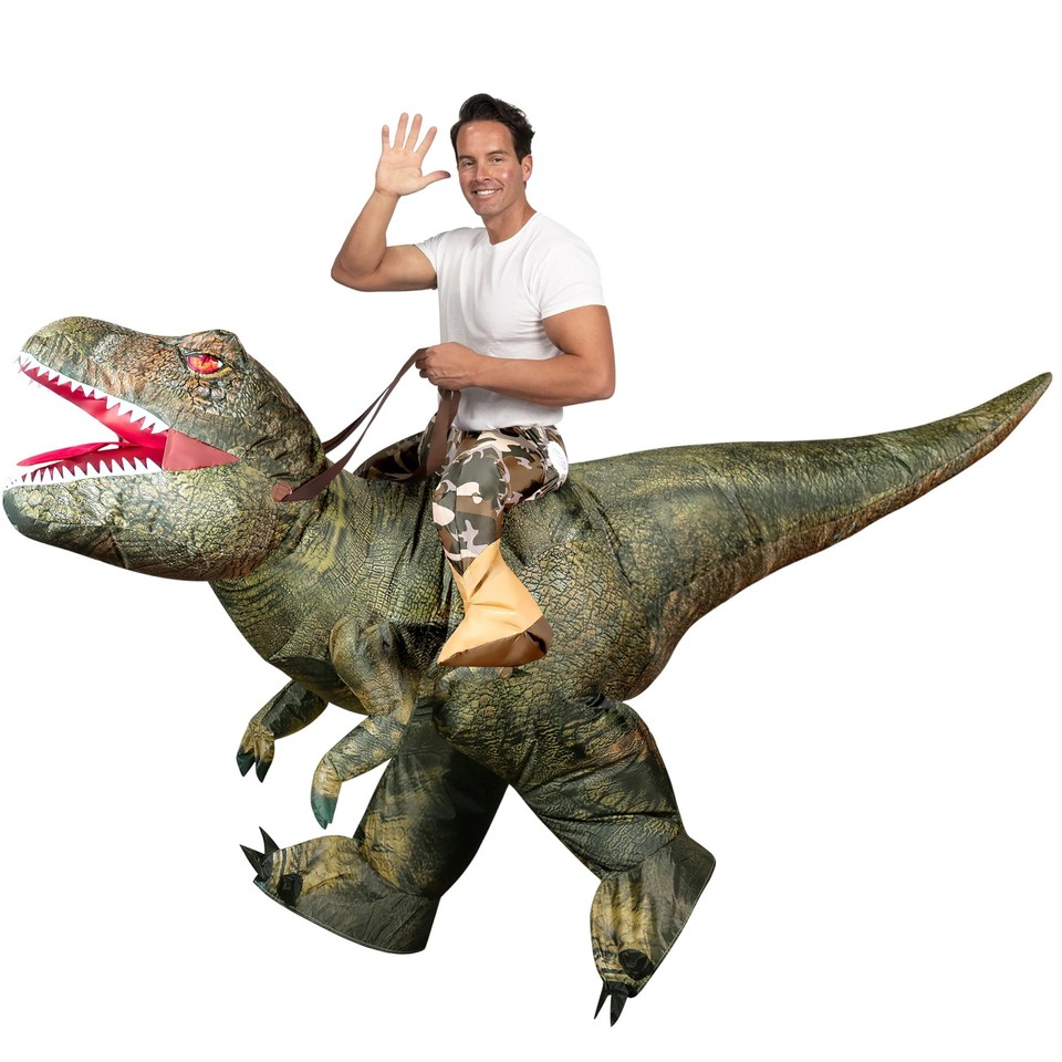 Inflatable Dinosaur Costume Adult, Ride on T Rex Blow Up Costume ...