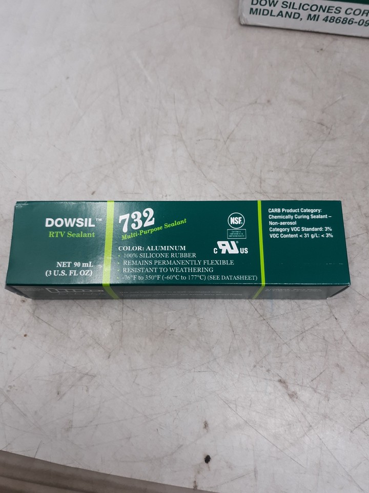 DOWSIL 732 Multi-Purpose RTV Sealant 12-Tube Case Aluminum 3oz Each | eBay