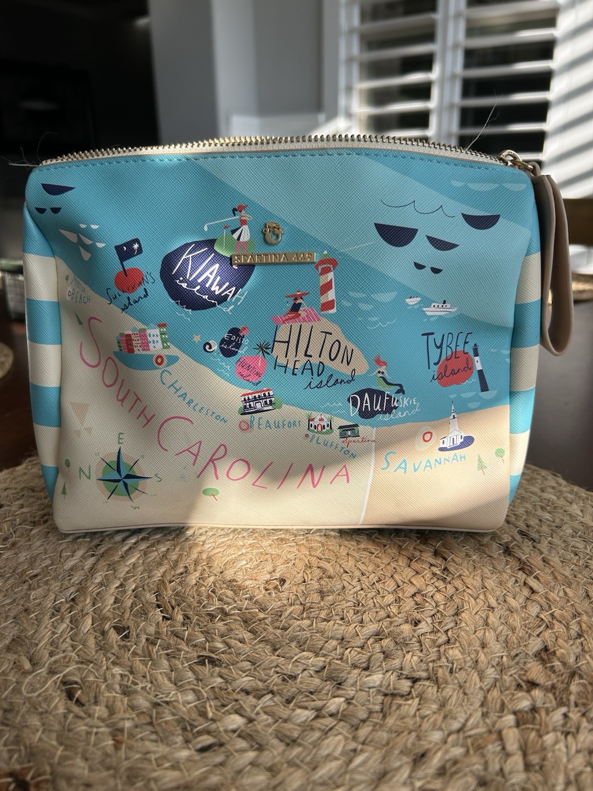 Spartina 449 South Carolina Map Cosmetic Pouch - Gem