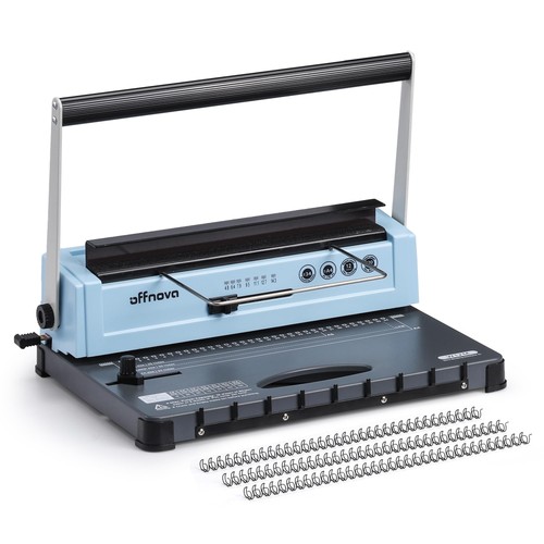 OFFNOVA Wire Binding Machine, Punch 12 Sheets, 34-Square Hole Punch ...