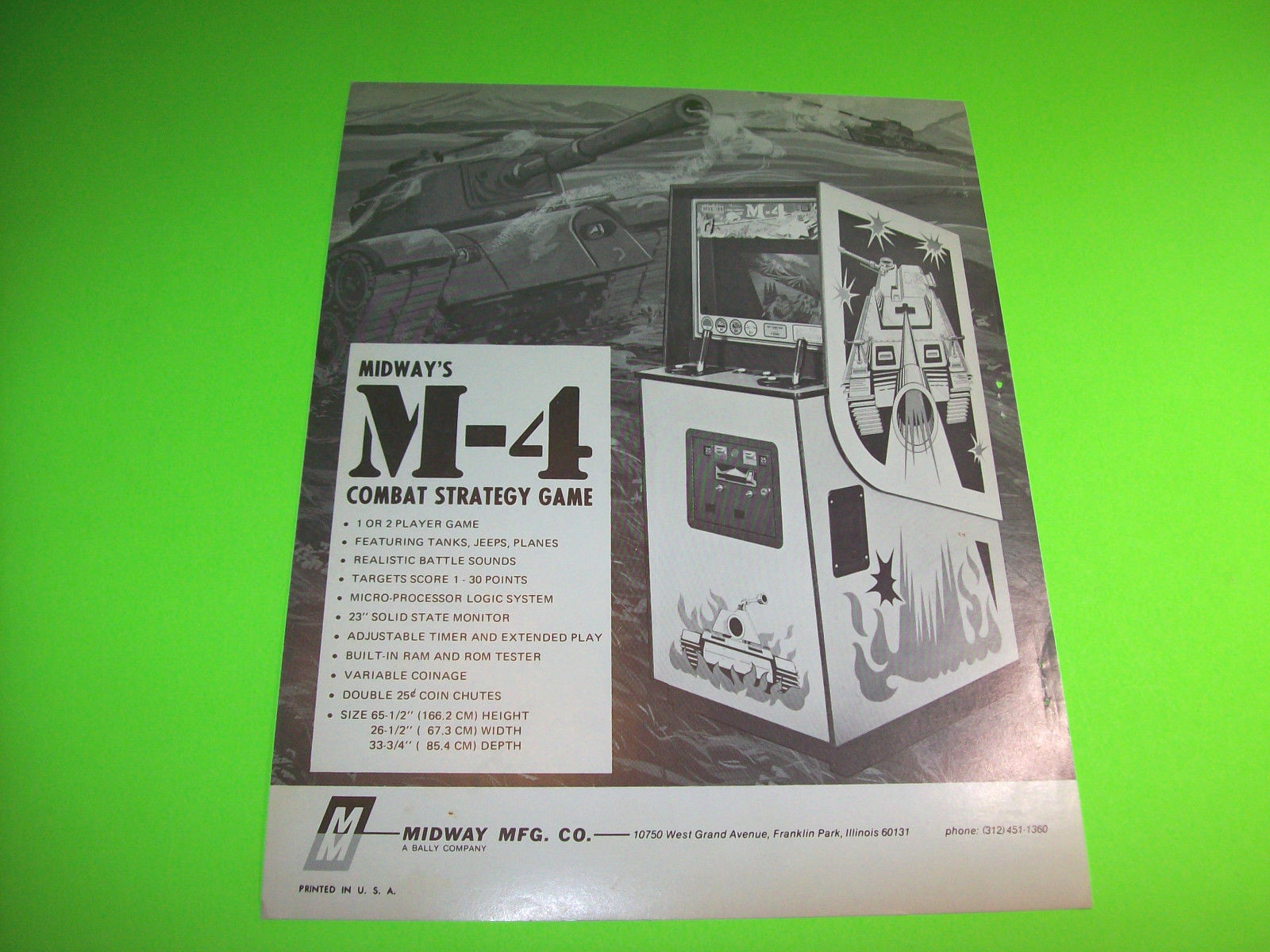 M-4 Video Arcade Game Promo Advertising AD Vintage Retro Promo Art | eBay