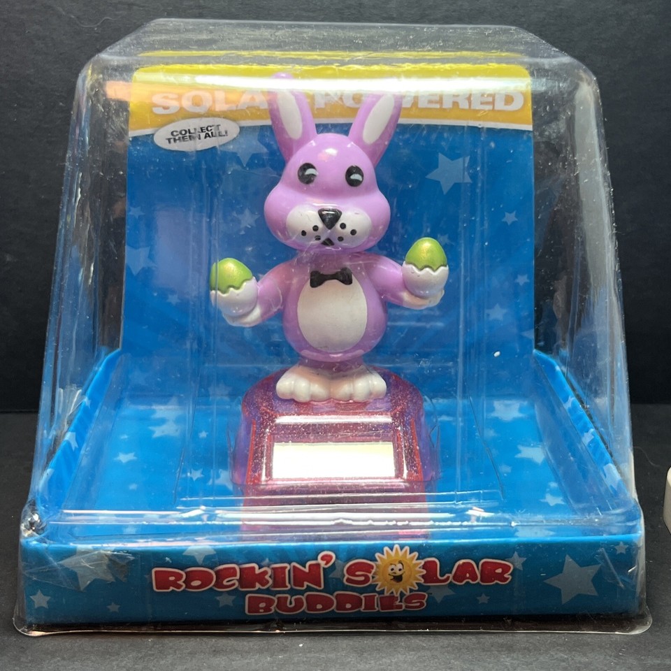 New Solar Powered Dancing Toy Bobblehead - New Purple Easter Bunny Pink ...