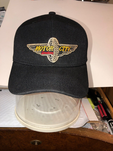 MOTOR CITY SPEEDWAY BASEBALL CAP BLACK OR WHITE QUALITY RACING PATCH ON ...
