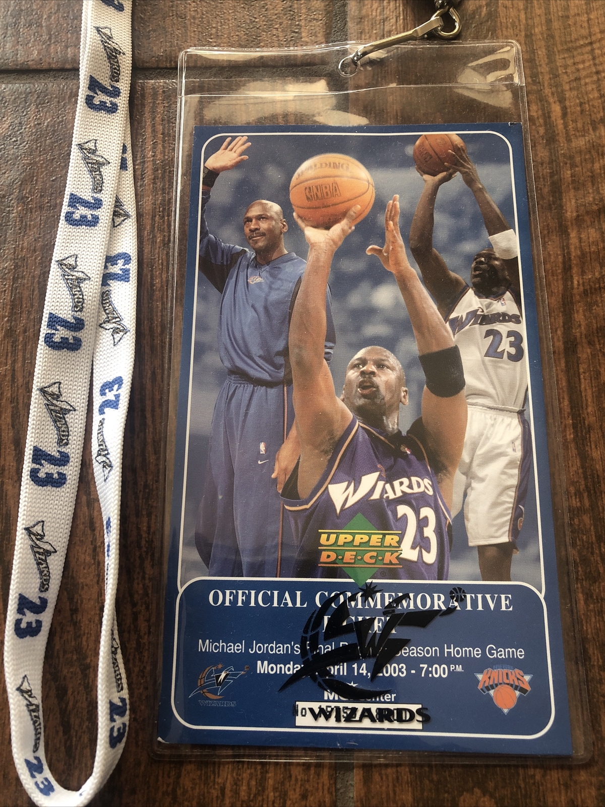 MICHAEL JORDAN 2003 Last NBA Home GAME TICKET and Lanyard Washington ...