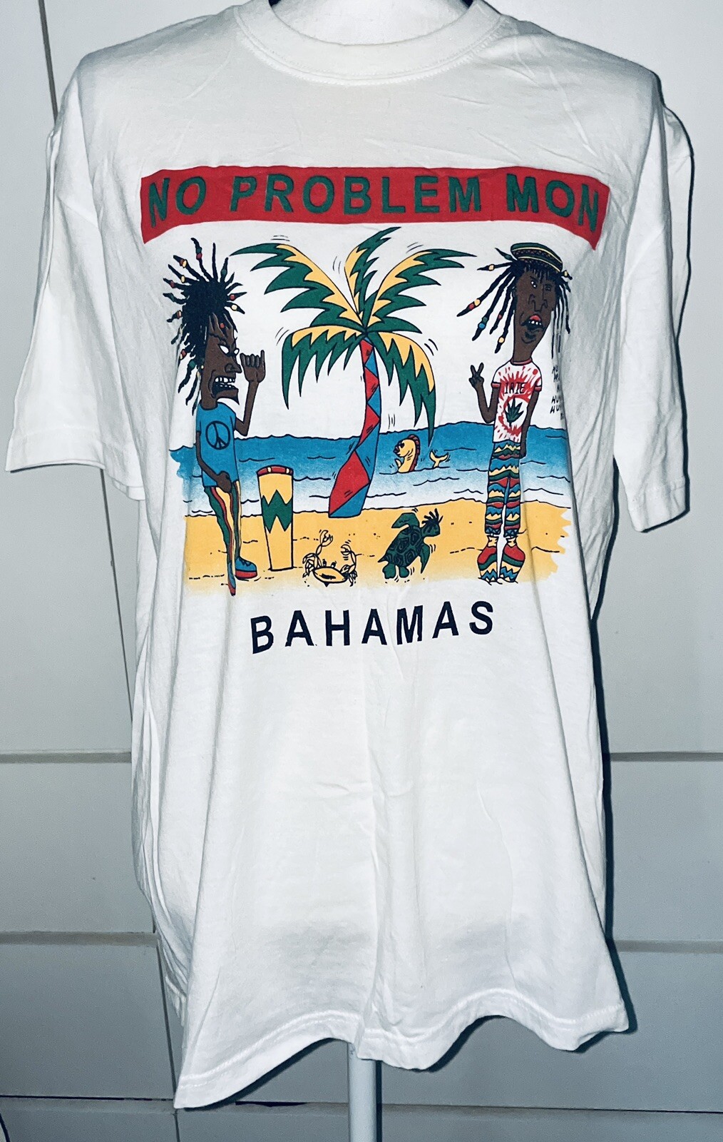 RASTAFARIAN BEAVIS & BUTT-HEAD BAHAMAS-MADE 1990s ERA VINTAGE TOURIST T ...