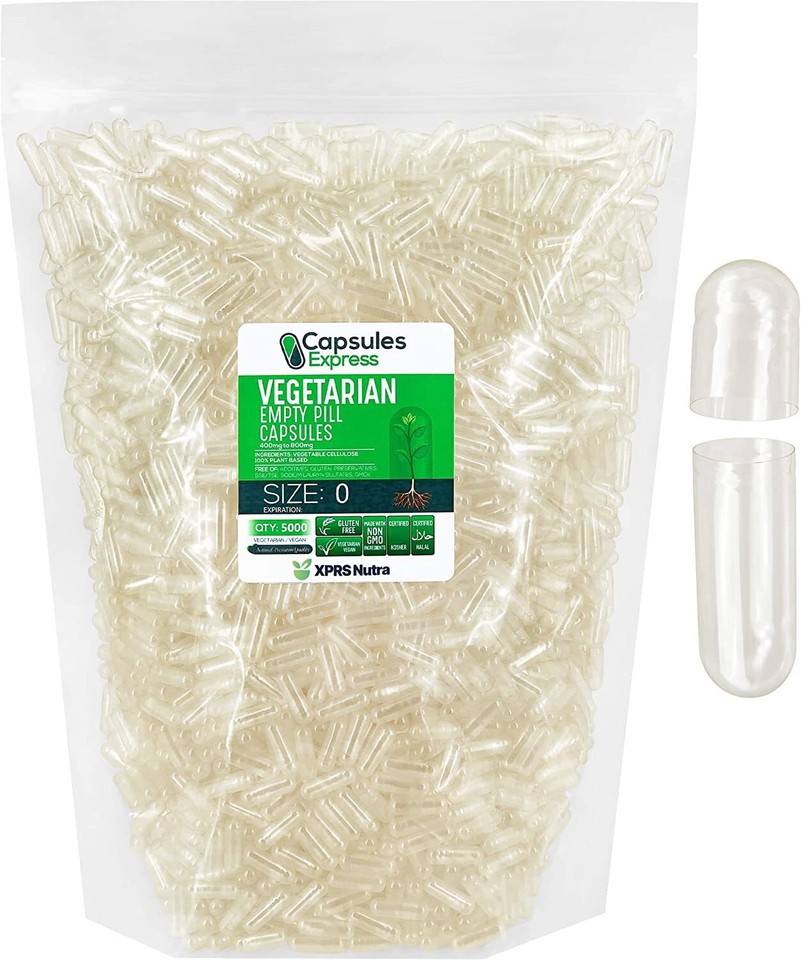 Size 0 Clear Empty Vegan/Vegetable Vegetarian Pill Capsules Veg Vcaps ...