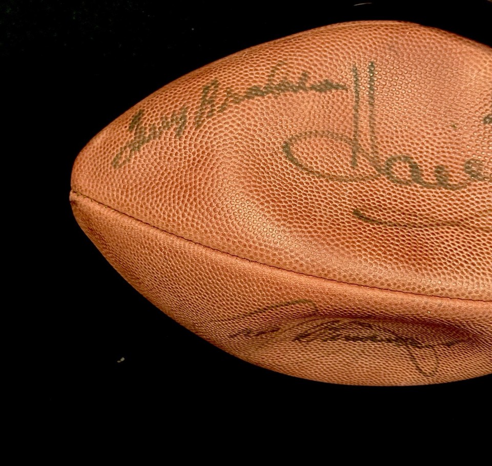 Terry Bradshaw Howie Long Chris Collinsworth Signed Football LOA PSA ...