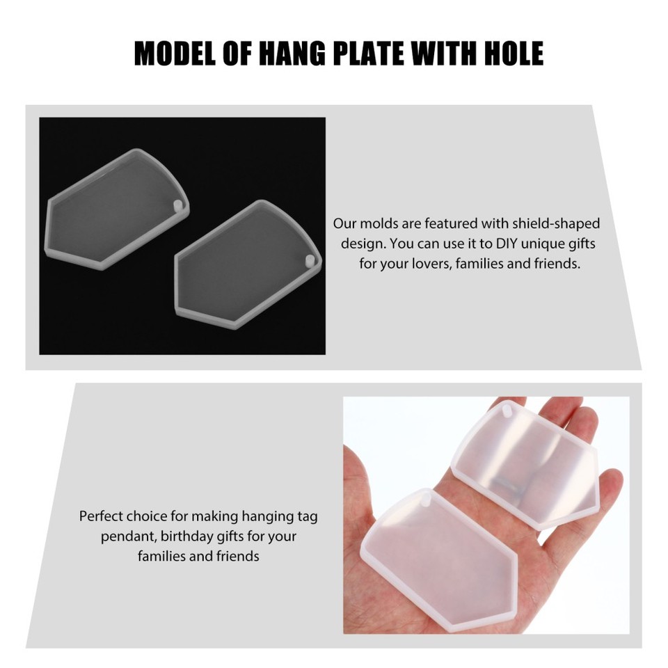 2 Pcs Shield Placing Mold Resin Molds Pendant Shaped DIY Epoxy Casting ...