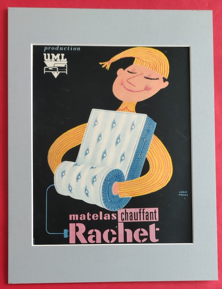 PUBLICITE de PRESSE Matelas Chauffant RACHET Illustration de Hervé ...