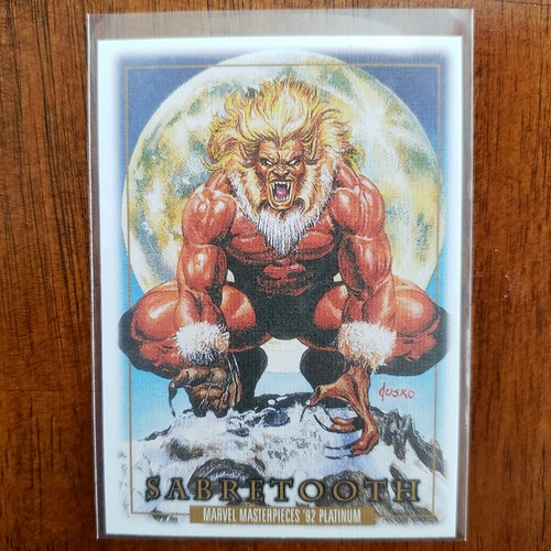 2024 Marvel Masterpieces ‘92 Platinum Sabertooth # 78 Canvas Parallel ...