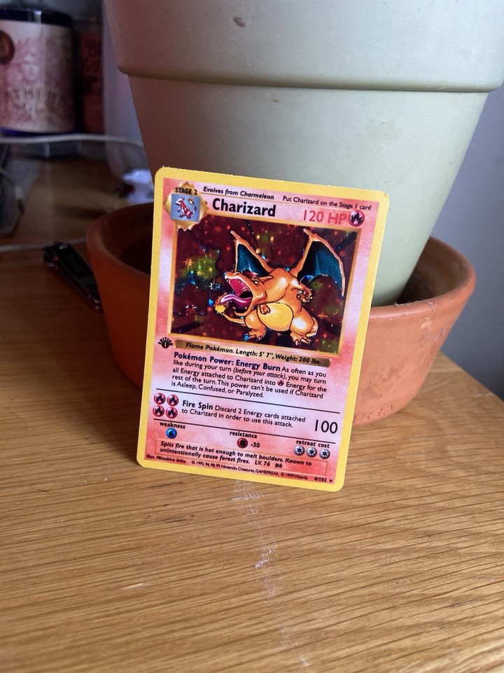 STICKER 1999 Pokemon 1st Edition Shadowless Charizard Base Set*STICKER ...
