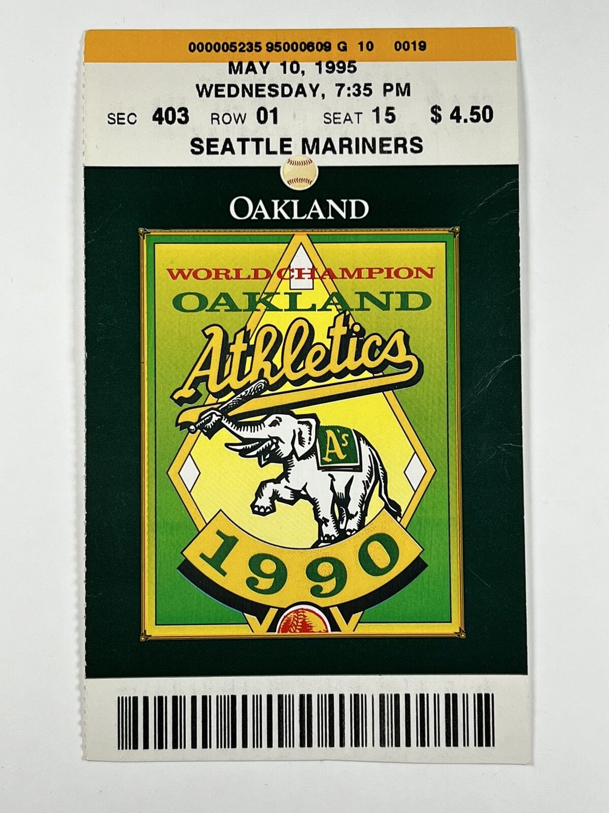 5-10-1995 Seattle Mariners @ Oakland A's Ticket - McGwire HR ...