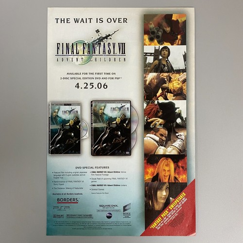 FINAL FANTASY VII ADVENT CHILDREN PLAYSTATION PSP DVD 2006 VINTAGE ...
