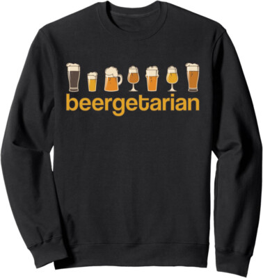 Funny Beergetarian Craft Beer for Brewery Lovers Unisex Crewneck ...
