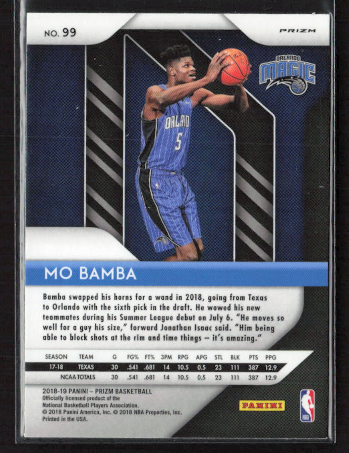 2018 Panini Prizm #99 Mo Bamba Prizms Silver Nm/M | eBay