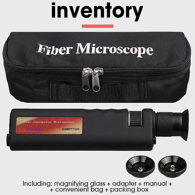 400X Handheld Optical Fiber Inspection Scope Fiber Microscope 1.25/2 ...
