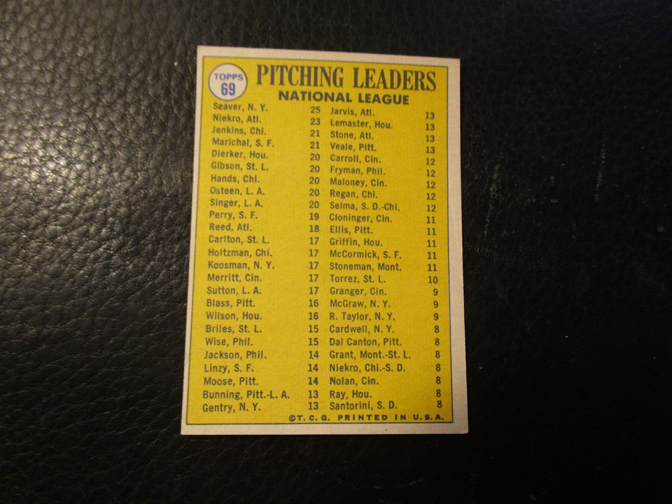 1970 TOPPS#69 NATIONAL LEAGUE PITCHING LEADERS NM | eBay