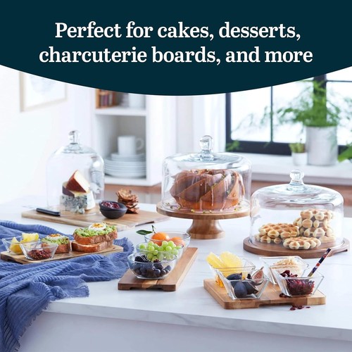 Beautiful Acacia Wood Cake Stand with Durable Glass Dome - Perfect for ...
